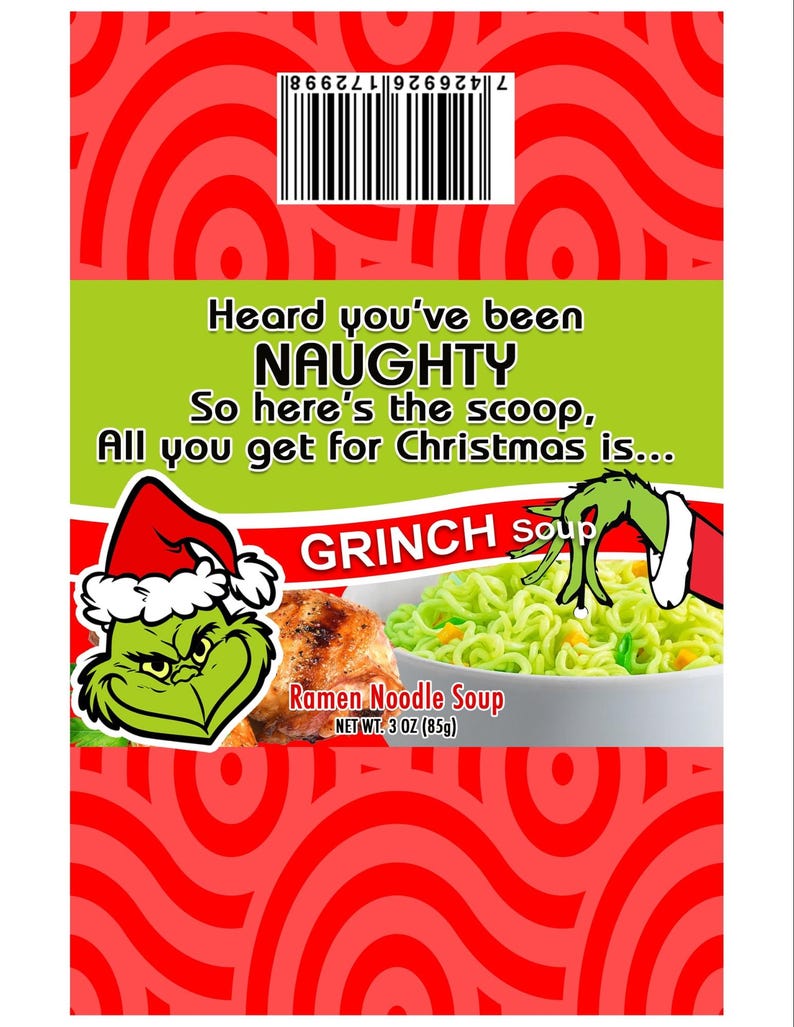 PHYSICAL ITEM : Grinchmas Ramen Soup Customized ! Filled With Your ...