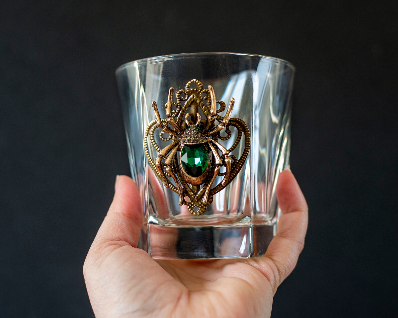 Rhinestone Spider Whiskey Glass Spider Cocktail Glass Spider | Etsy