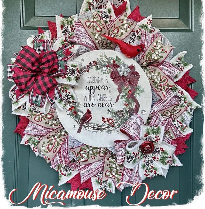 Cardinal Wreath - Etsy