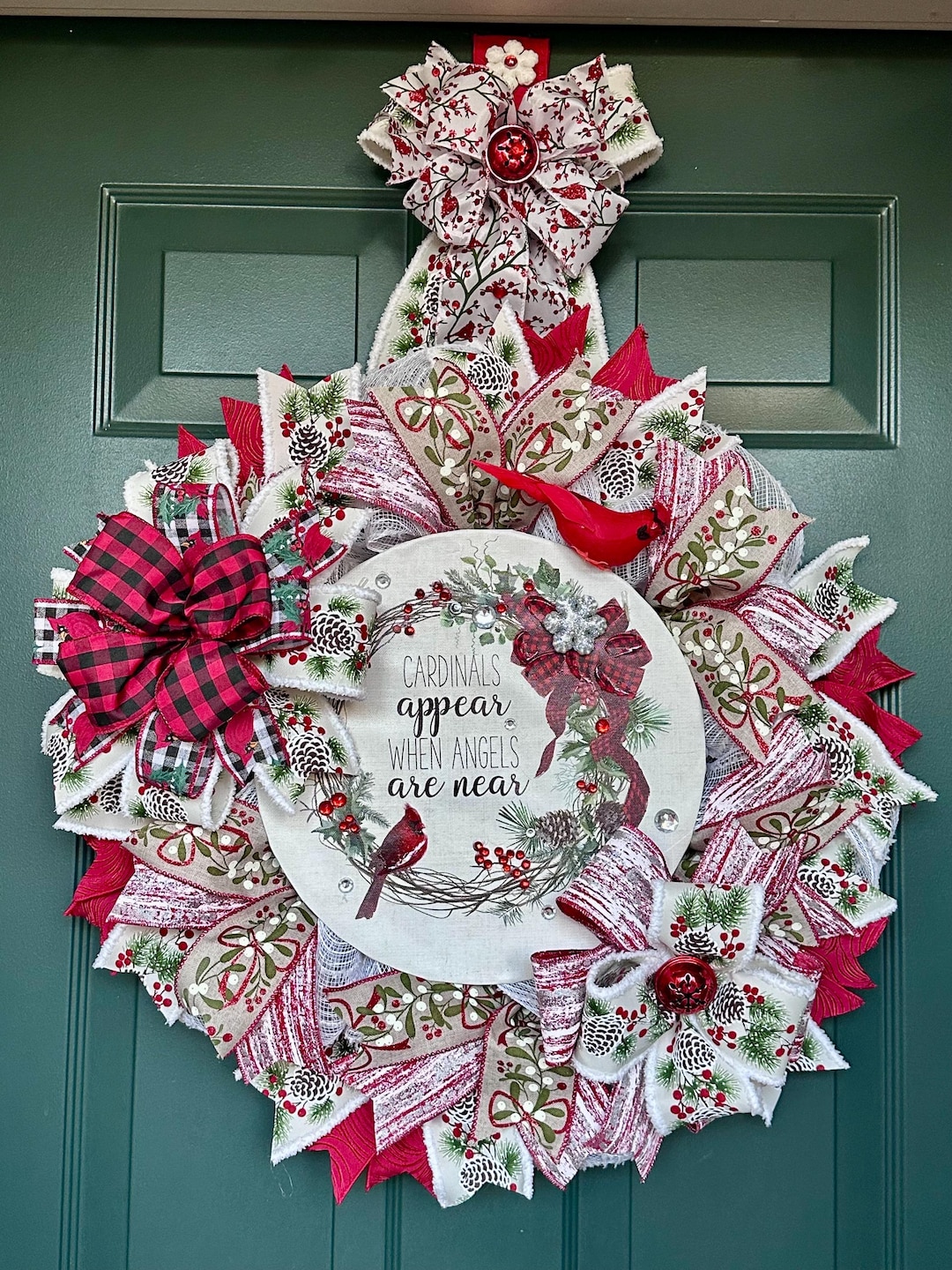 Cardinal Wreath - Etsy