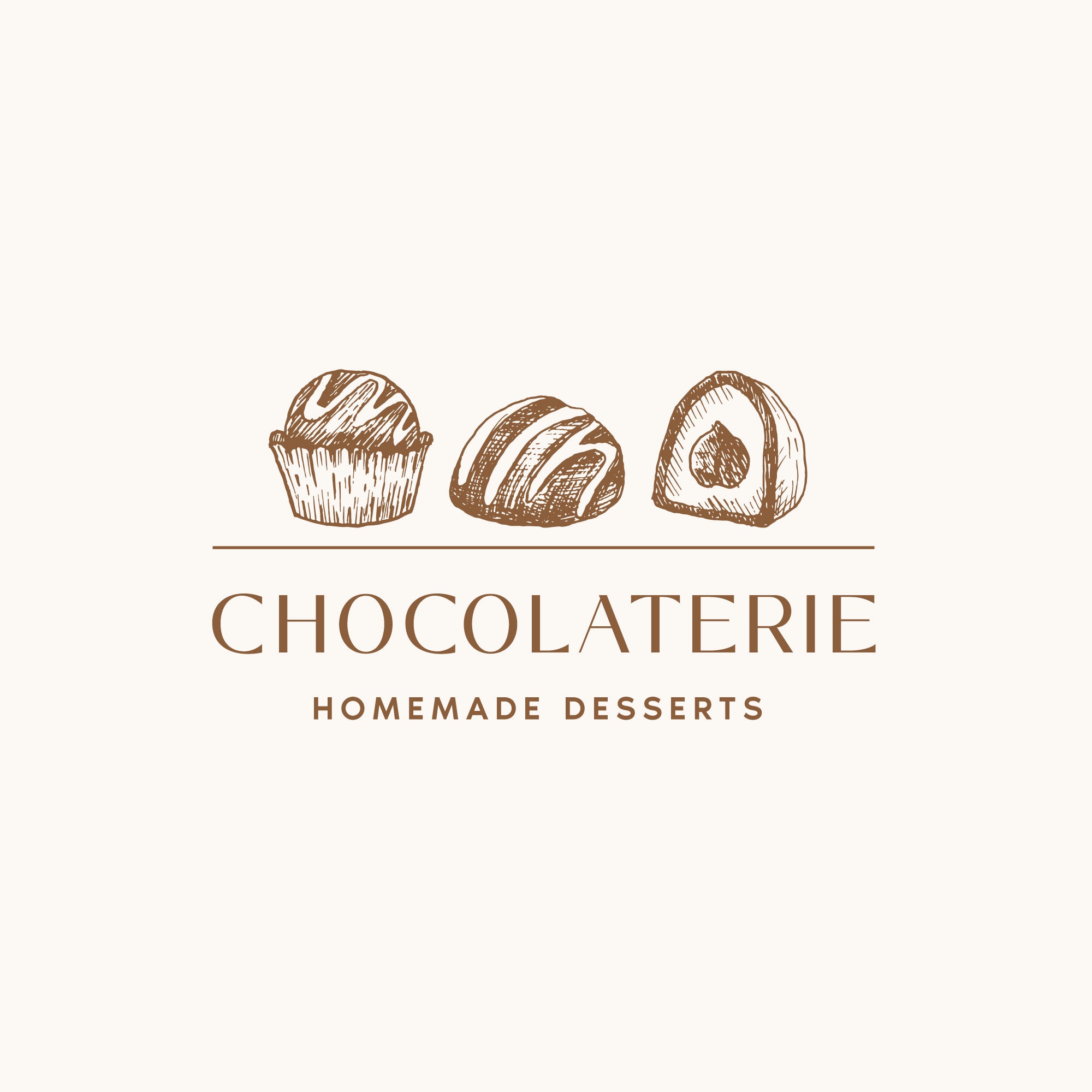 Paper Paper & Party Supplies Pastry | Praline Pre-Made Logo Design ...