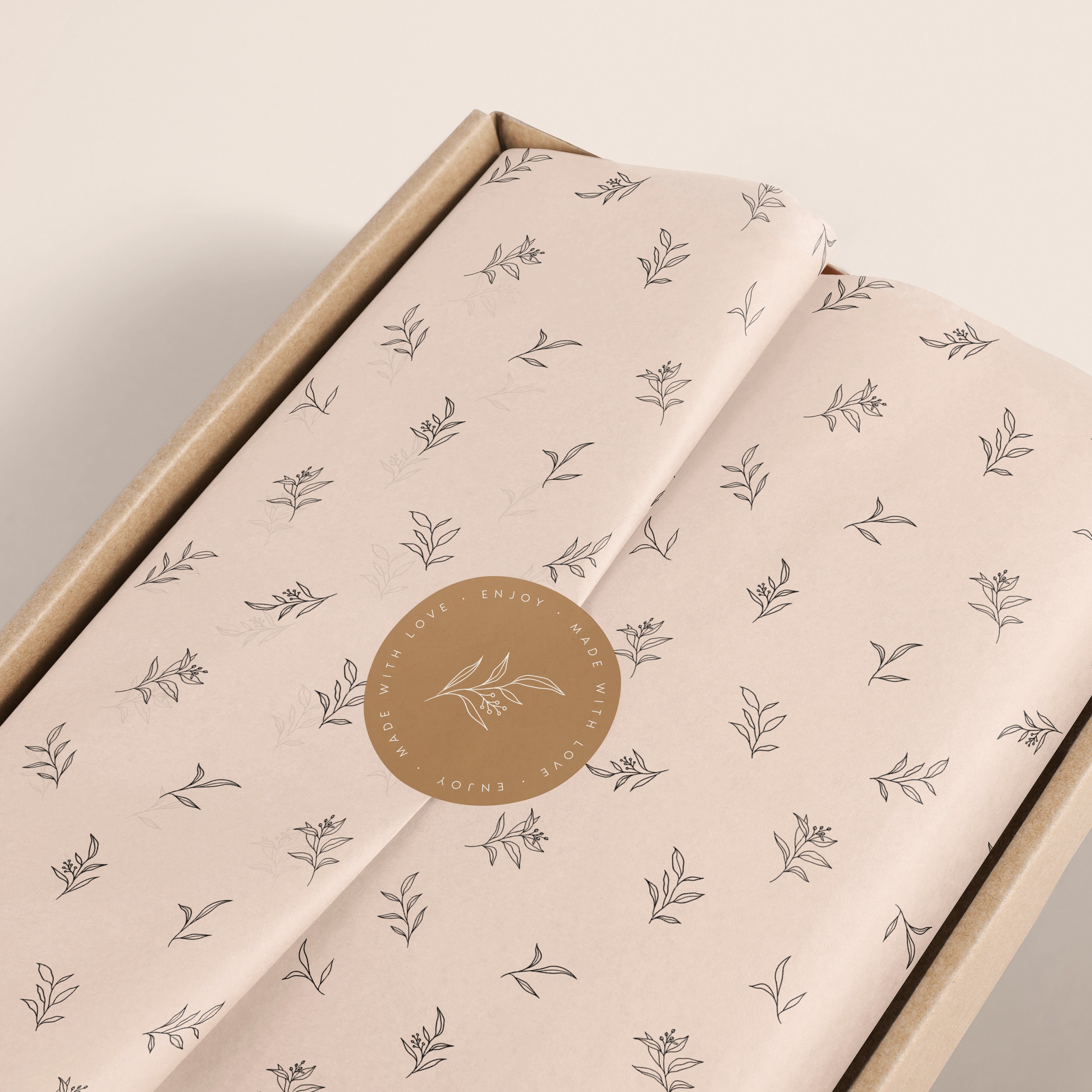 Product Wrapping Paper Botanical Brand Pattern Tissue Paper | Etsy