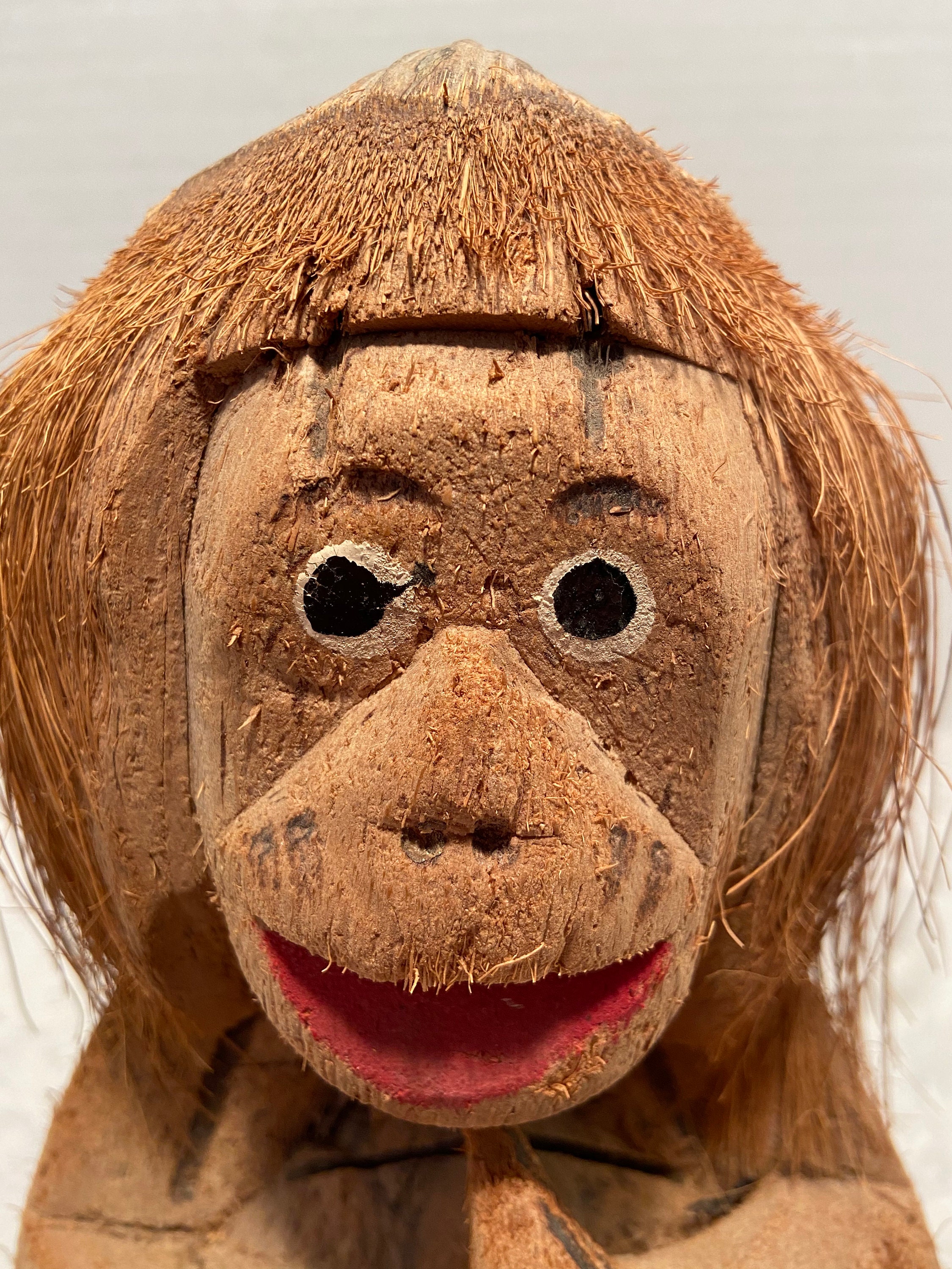 Vintage Hand-Carved Coconut Monkey Bank | Etsy