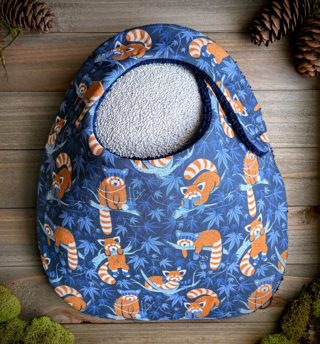 Bib | Red Panda Blue Forest Baby Bib | Cute Animal Playful Winter ...