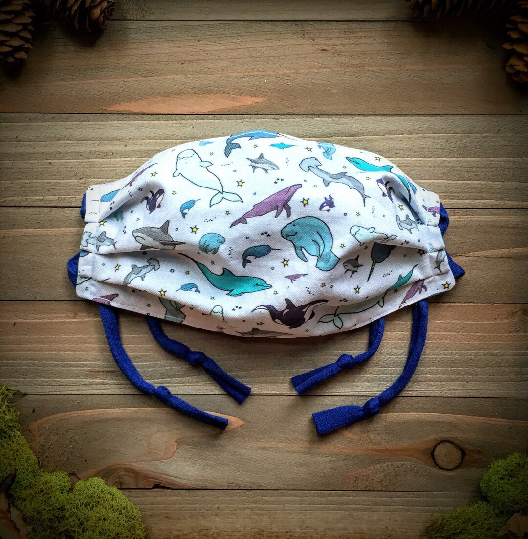 Face Mask | Ocean Animals Face Mask | Sea Narwhal Whale Shark Dolphin ...