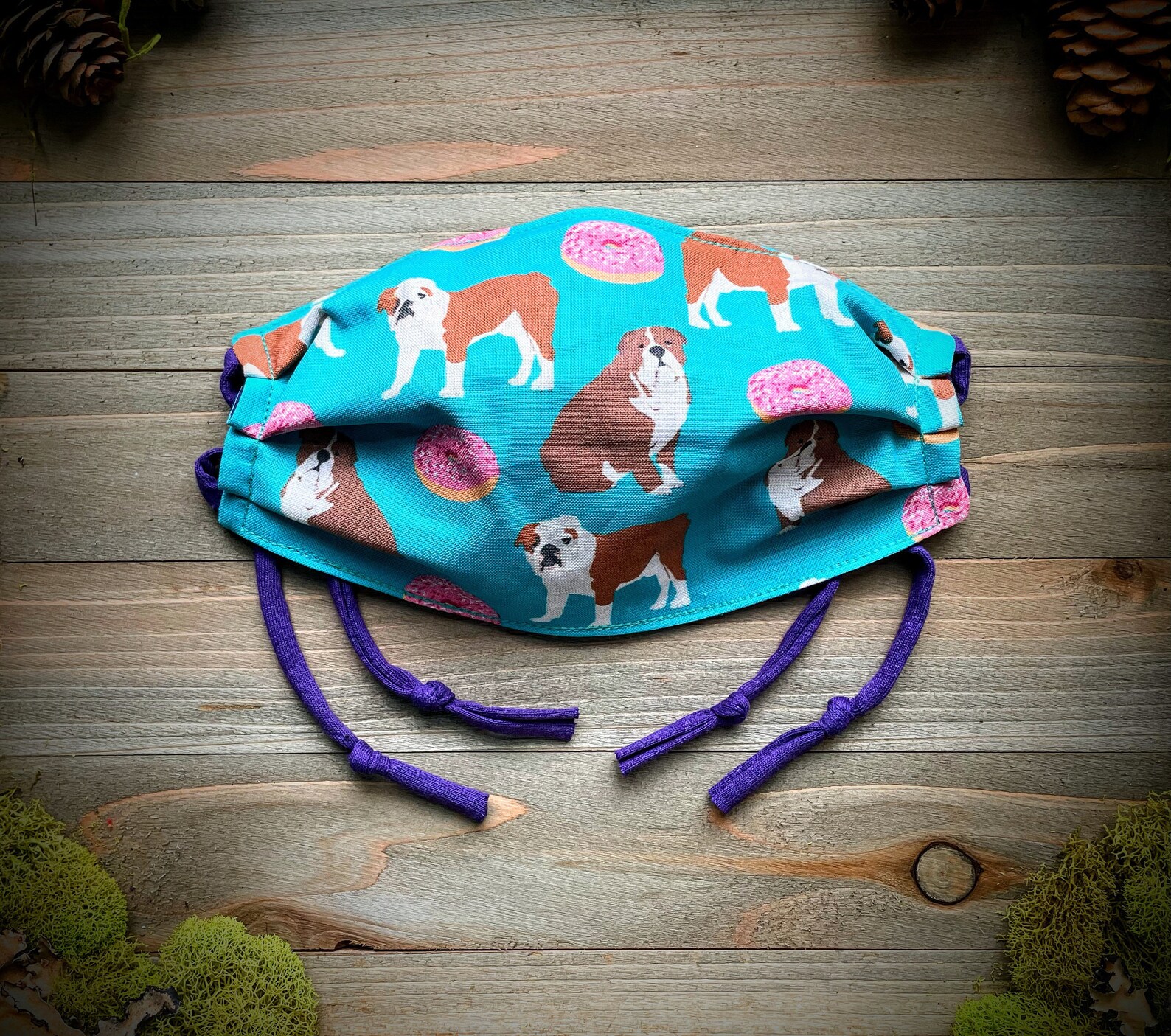 Face Mask | Bulldog Donuts Face Mask | English Bulldog Dog Puppy Donut ...