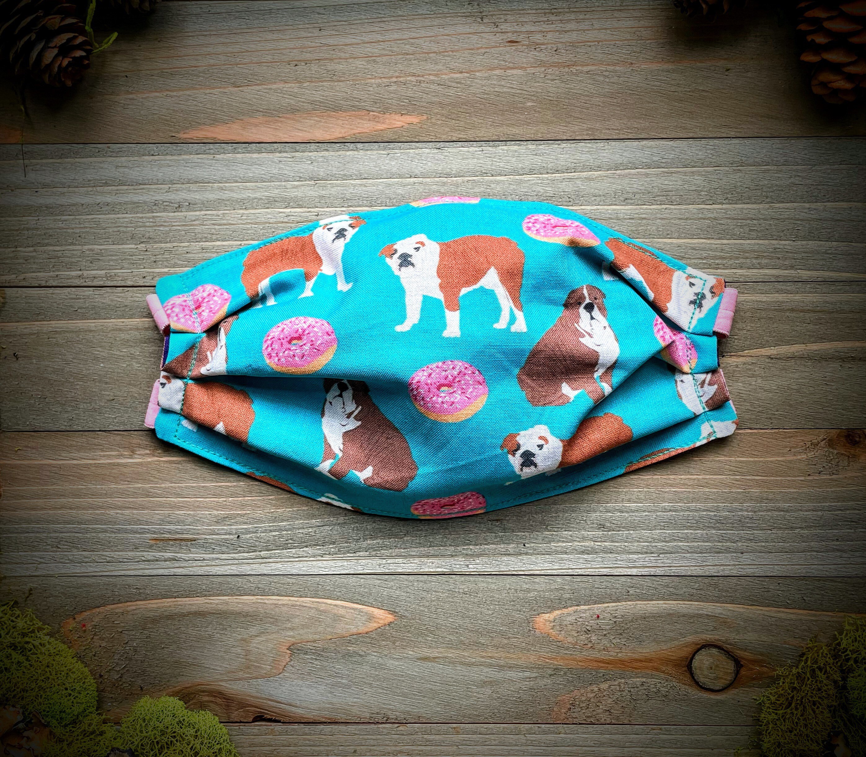 Face Mask | Bulldog Donuts Face Mask | English Bulldog Dog Puppy Donut ...