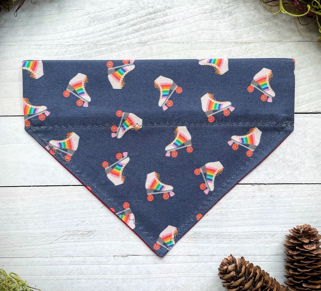 Pet Bandana | Rainbow Rollerskates Dog Neckwear Accessory | Slip-over ...