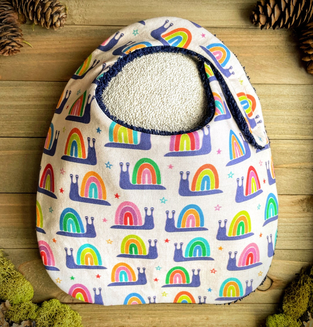 Bib Rainbow Snails Baby Bib Cute Snail Happy Rainbow Nature Biologist ...