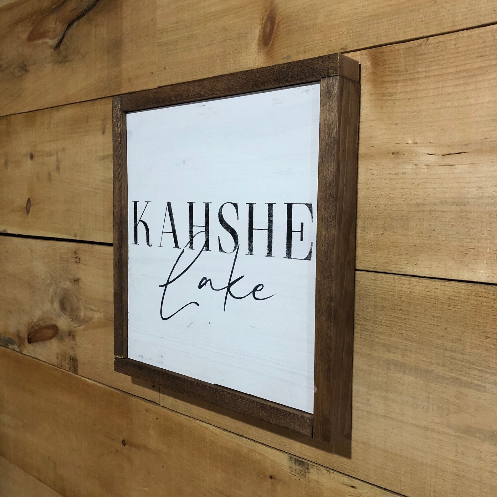 Kahshe Lake Wood Sign Lake Sign Cottage Decor Wood Decor - Etsy
