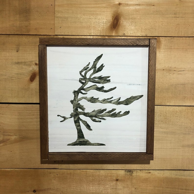 Windswept Pine Wood Sign Tree Sign Cottage Decor Wood - Etsy