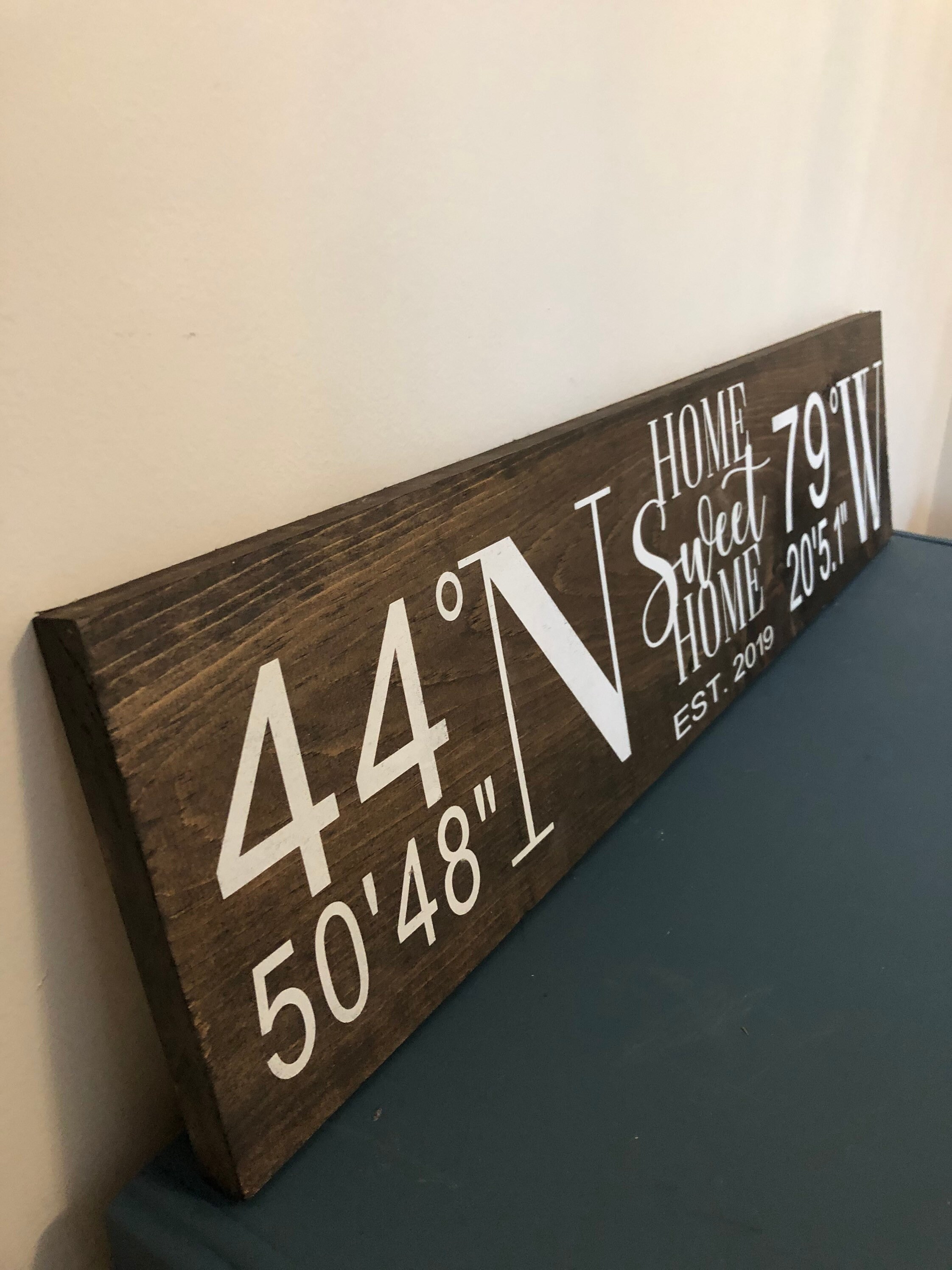 Coordinates Sign | Home Sweet Home Sign | Wood Sign | Est Sign ...