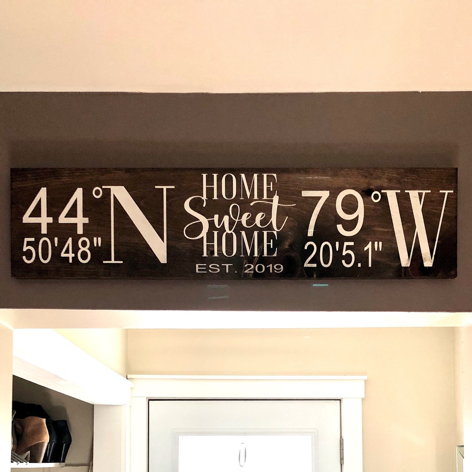 Coordinates Sign | Home Sweet Home Sign | Wood Sign | Est Sign ...