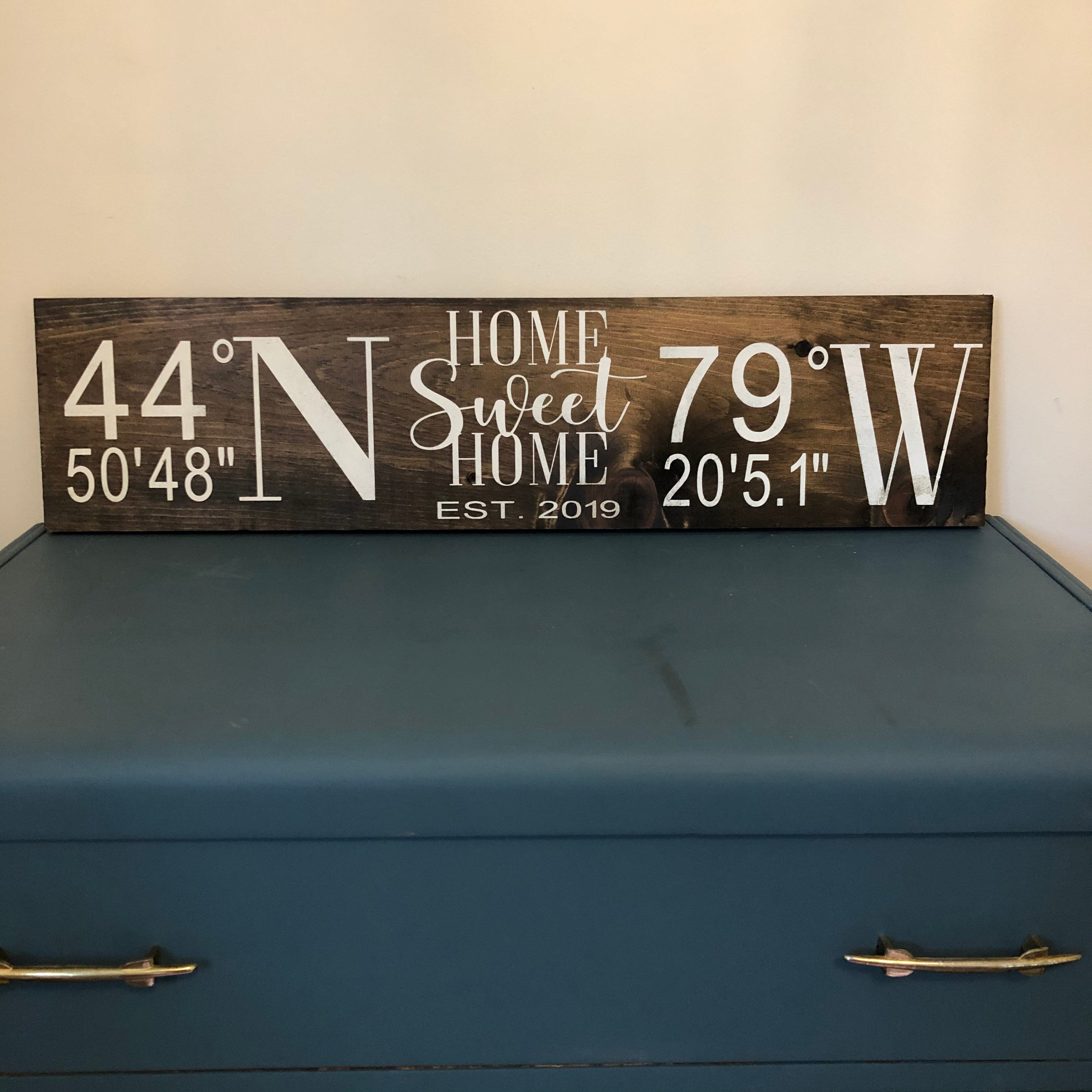 Coordinates Sign | Home Sweet Home Sign | Wood Sign | Est Sign ...