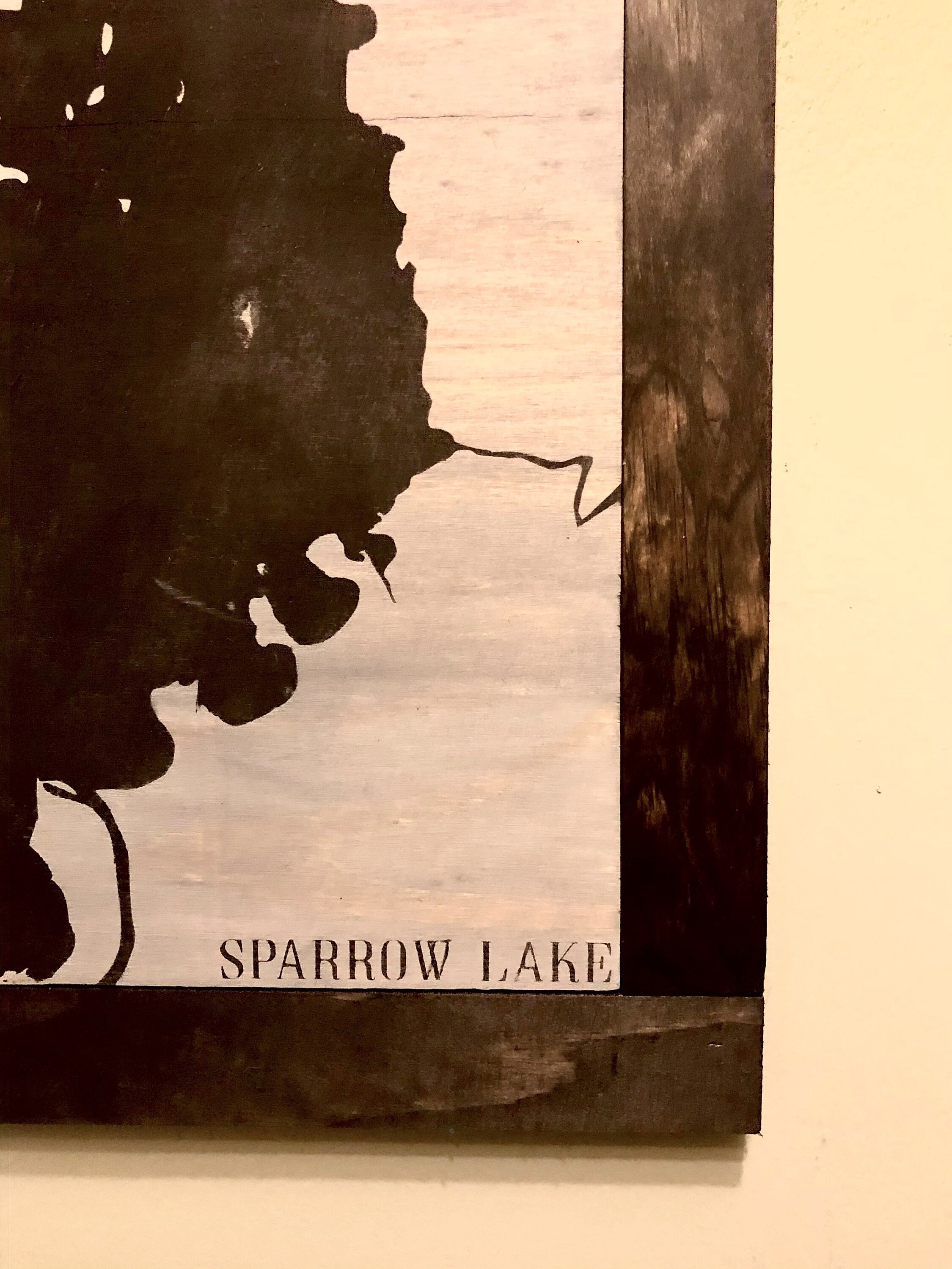 Sparrow Lake Map Lake Sign Farmhouse Wood Sign Rustic Sign Cottage Sign ...