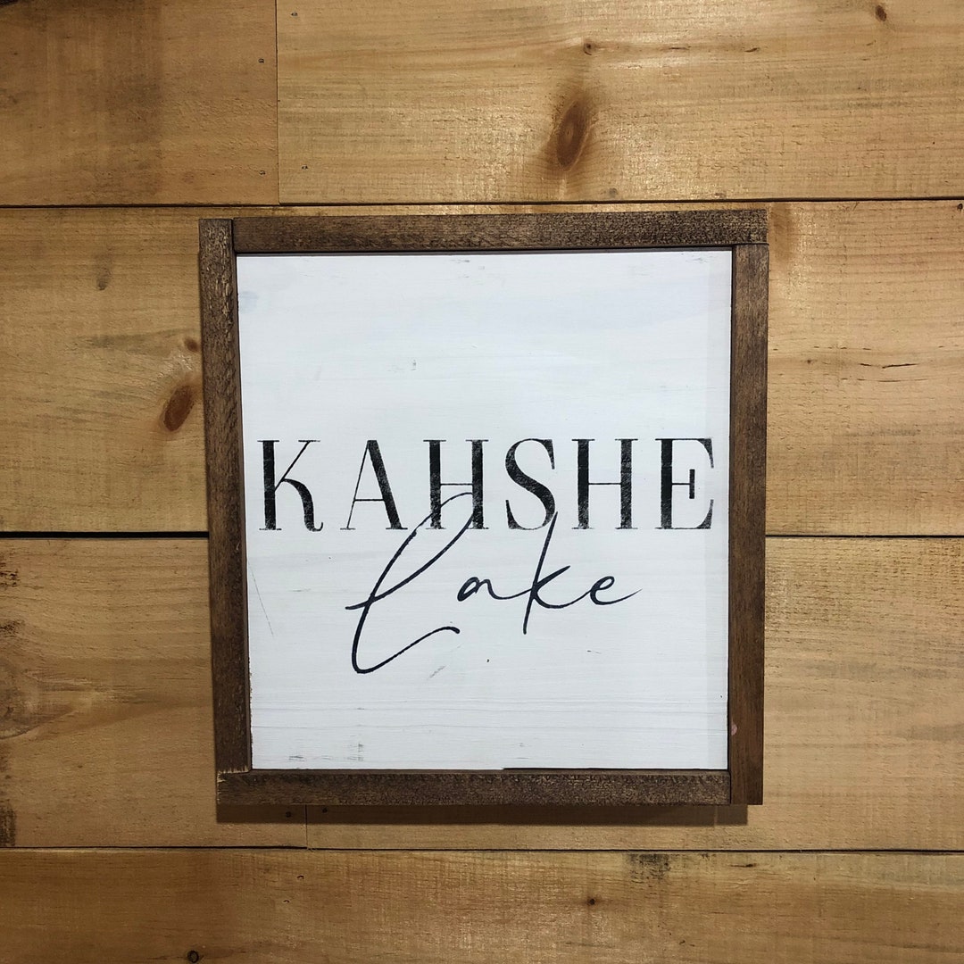 Kahshe Lake Wood Sign | Lake Sign | Cottage Decor | Wood Decor ...