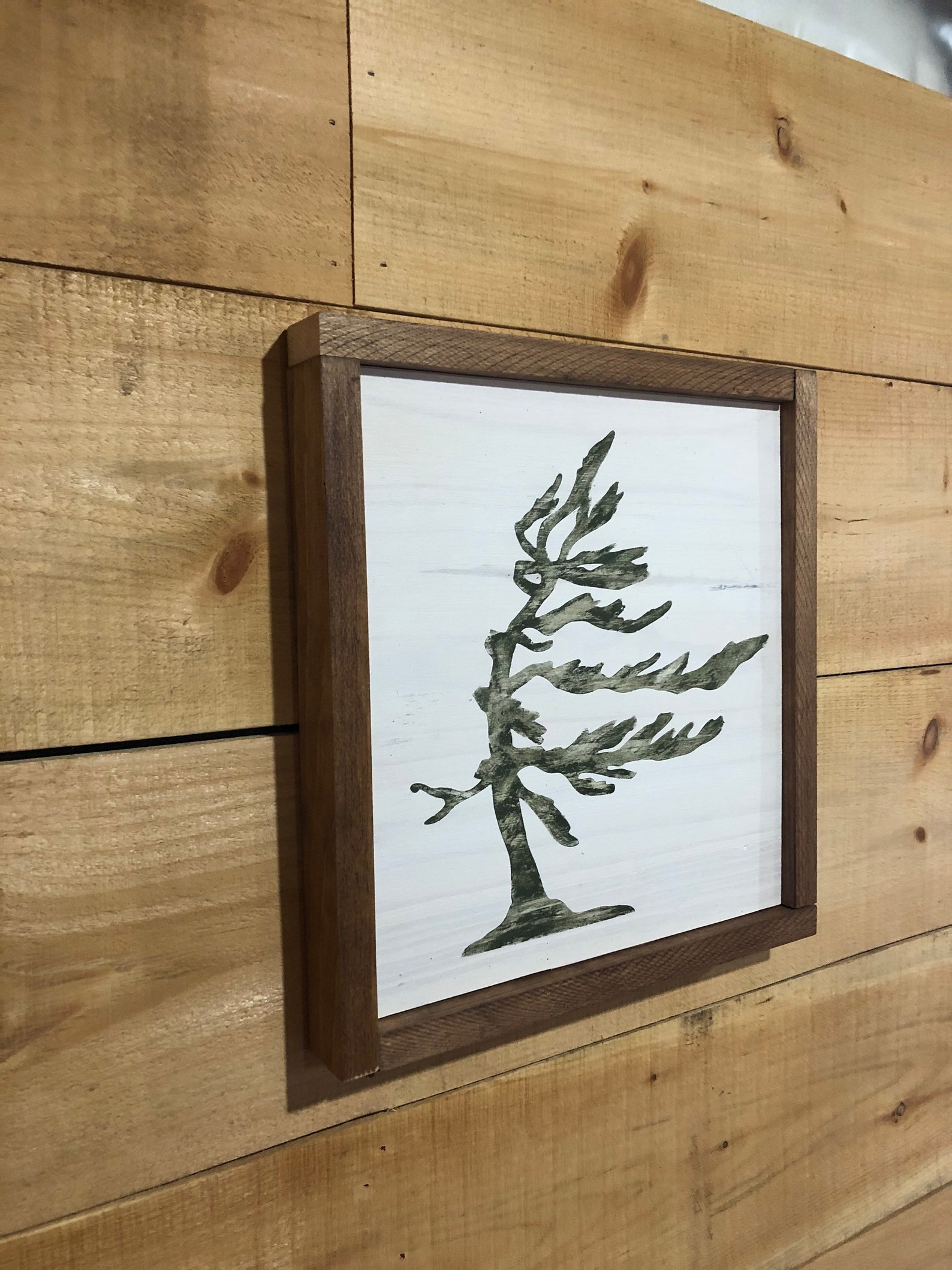Windswept Pine Wood Sign Tree Sign Cottage Decor Wood - Etsy