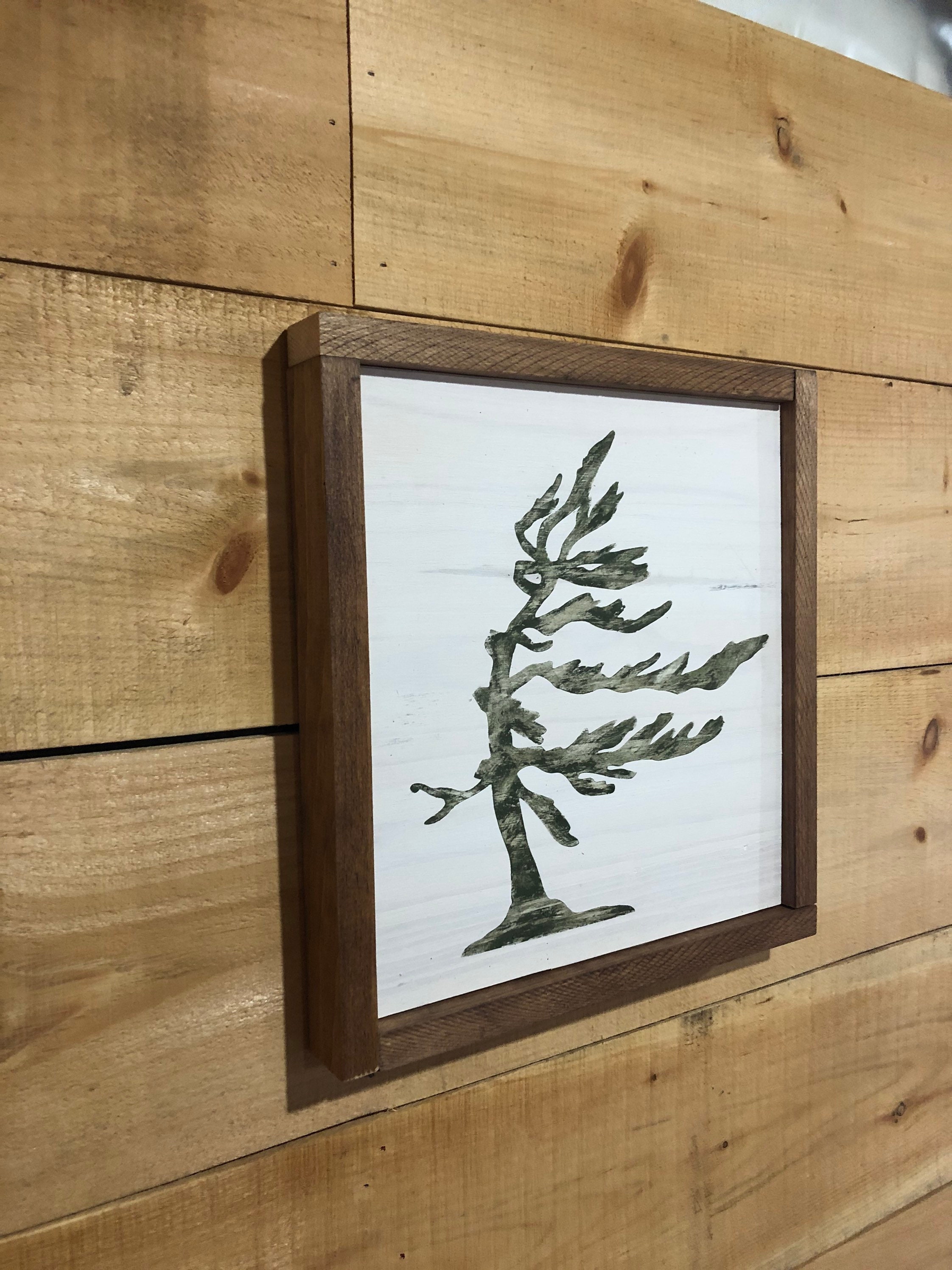 Windswept Pine Wood Sign Tree Sign Cottage Decor Wood - Etsy