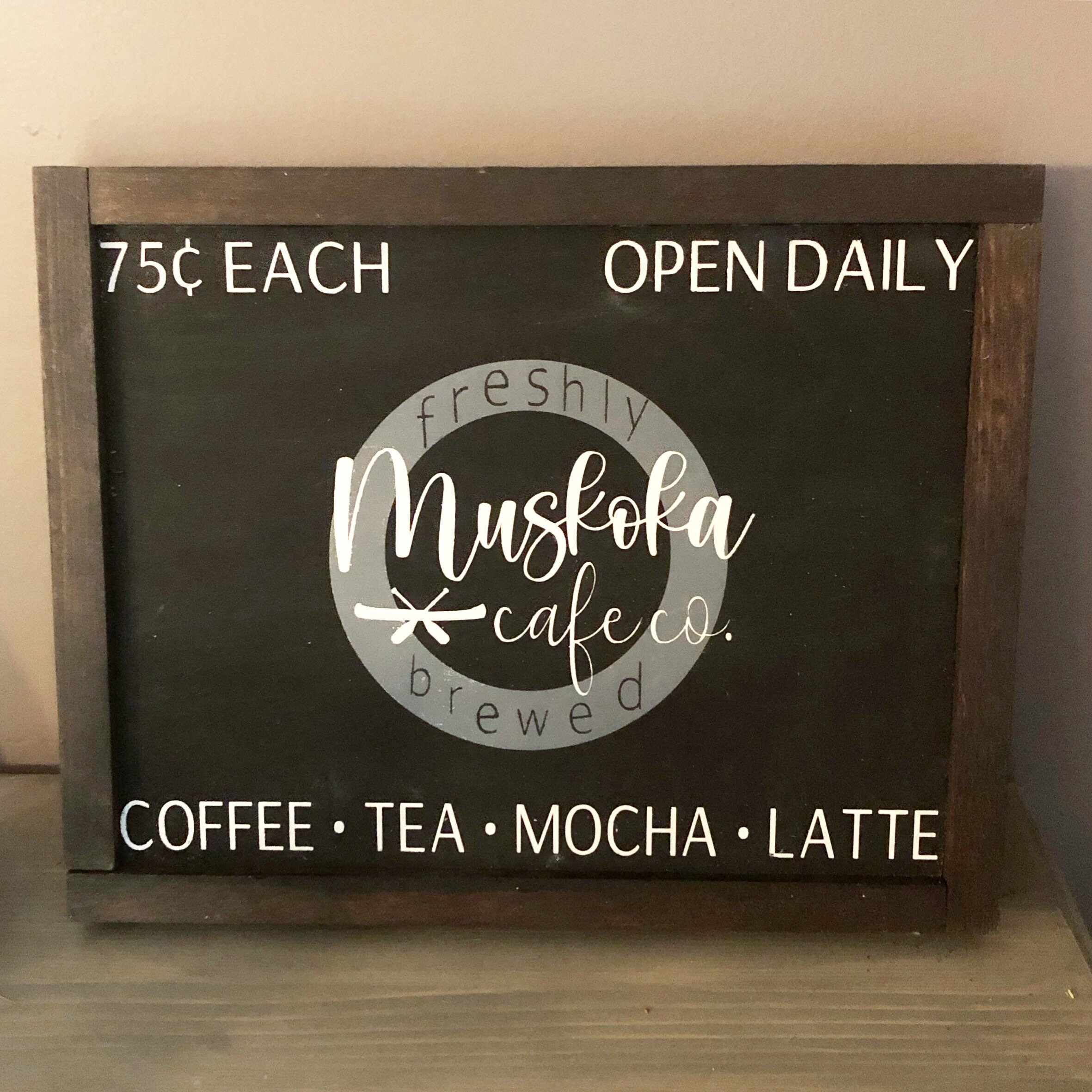 Muskoka Cafe Sign | Farmhouse Cafe Wood Sign | Rustic Sign | Kitchen ...