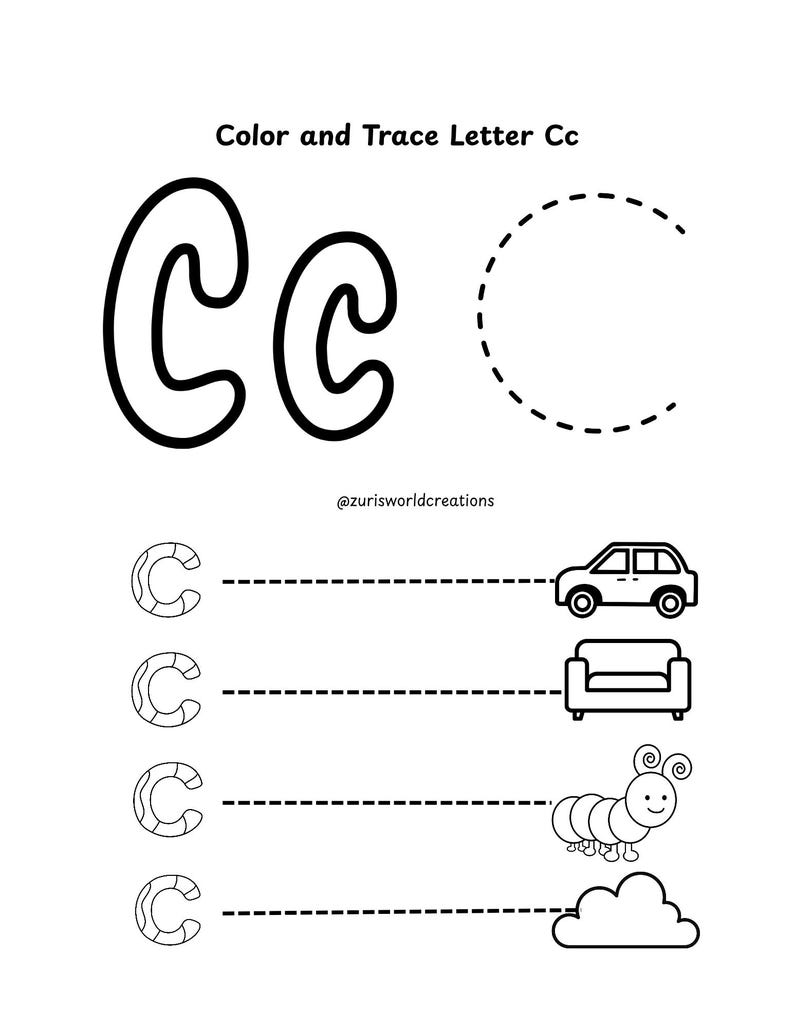 Alphabet Letter C Printable | Tracing, Coloring & Early Learning ...
