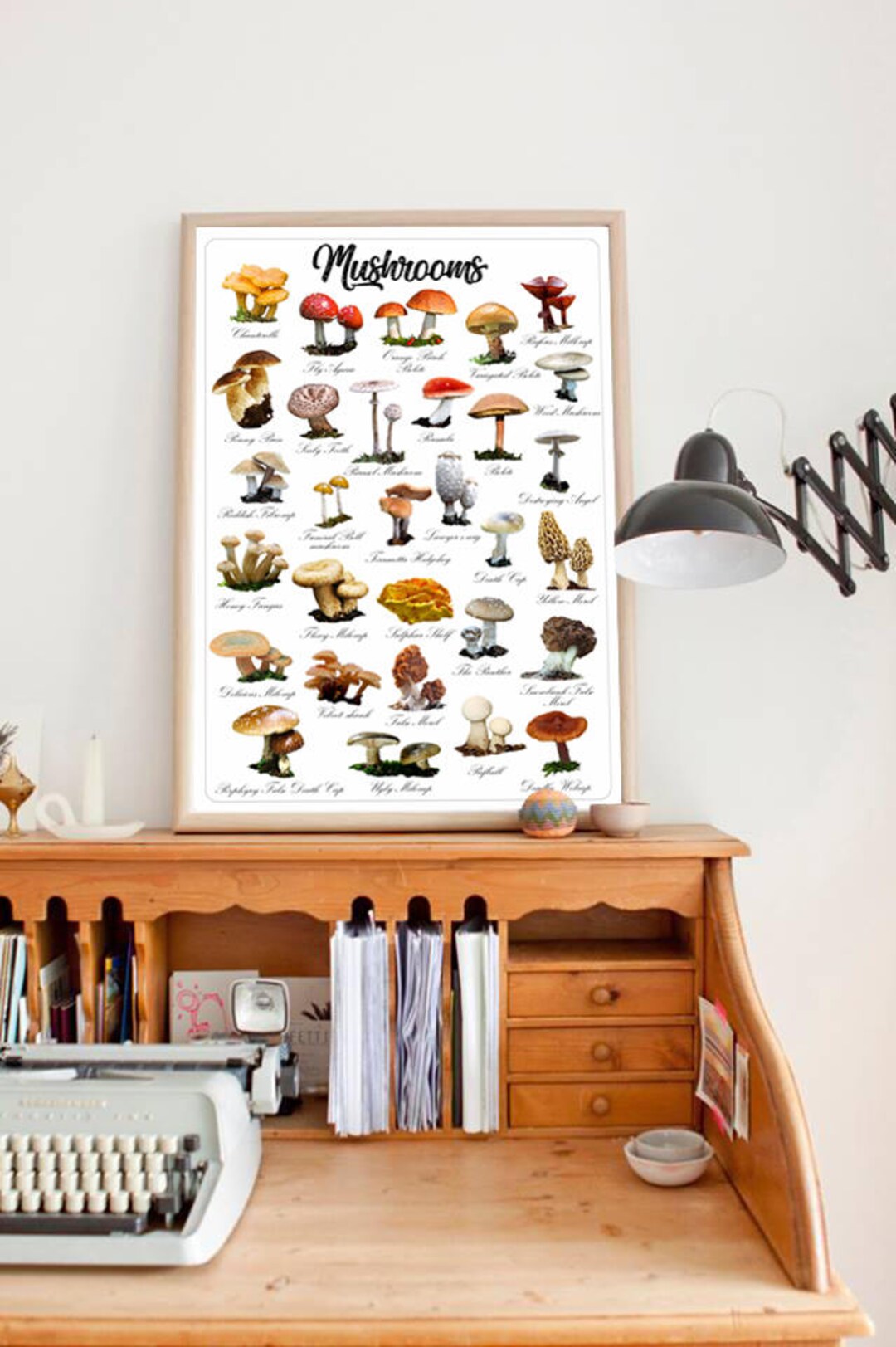 Mushroom Art Print Instant Download, Botanical Poster, Kitchen ...