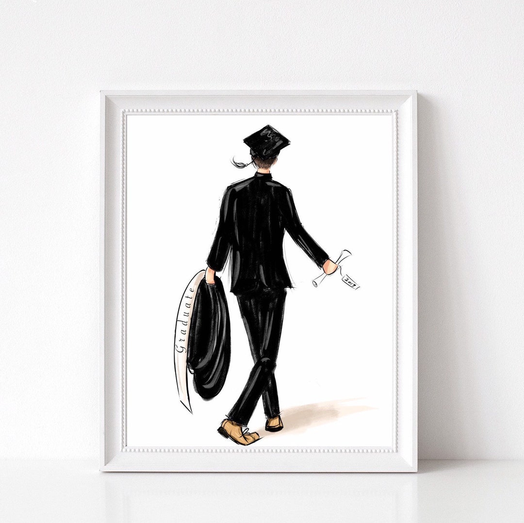 Tu as réussi Cadeau de graduation personnalisable pour Guy Illustration ...