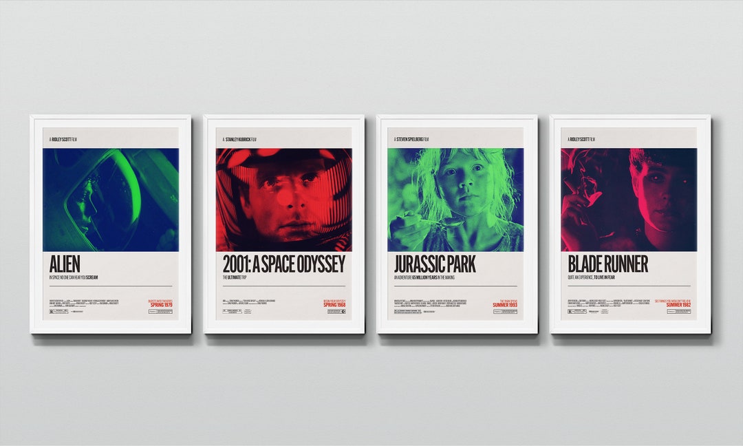 Mix and Match Any 4 Posters Quadruple Set Retro Movie Poster Art, Film ...