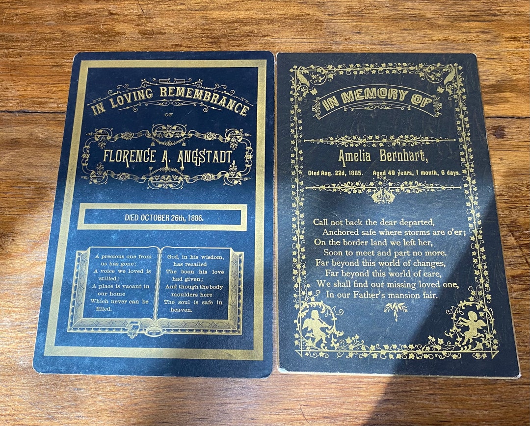 Antique Victorian Funeral Card - Etsy