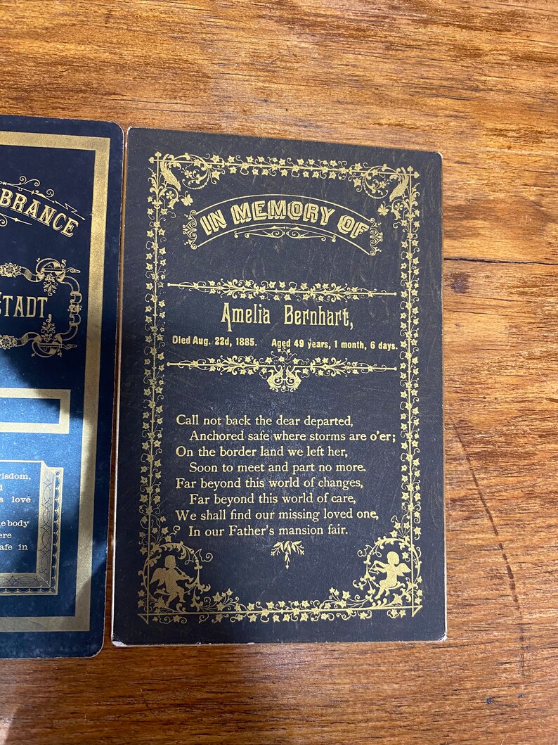 Antique Victorian Funeral Card - Etsy