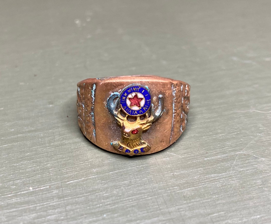 Vintage Elk Lodge Ring - Etsy