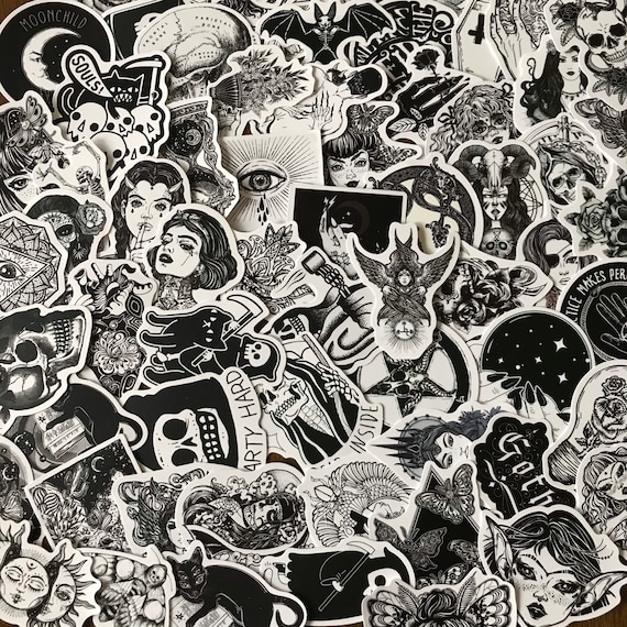 Stickers, Labels & Tags Mini Skull Stickers Goth Art Goth Punk ...