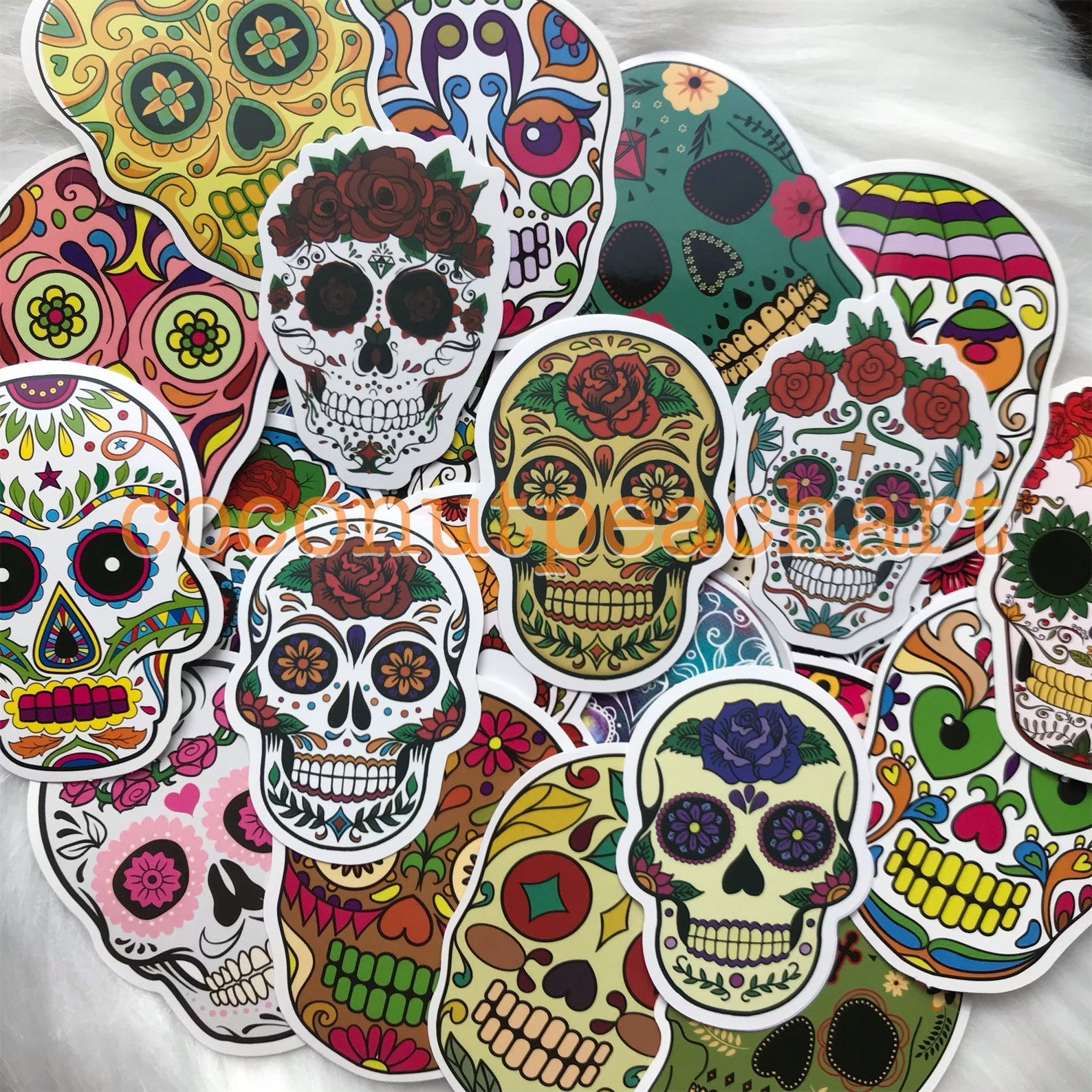 Sugar Skull Waterproof Stickers for Laptop Water Bottle Party - Etsy