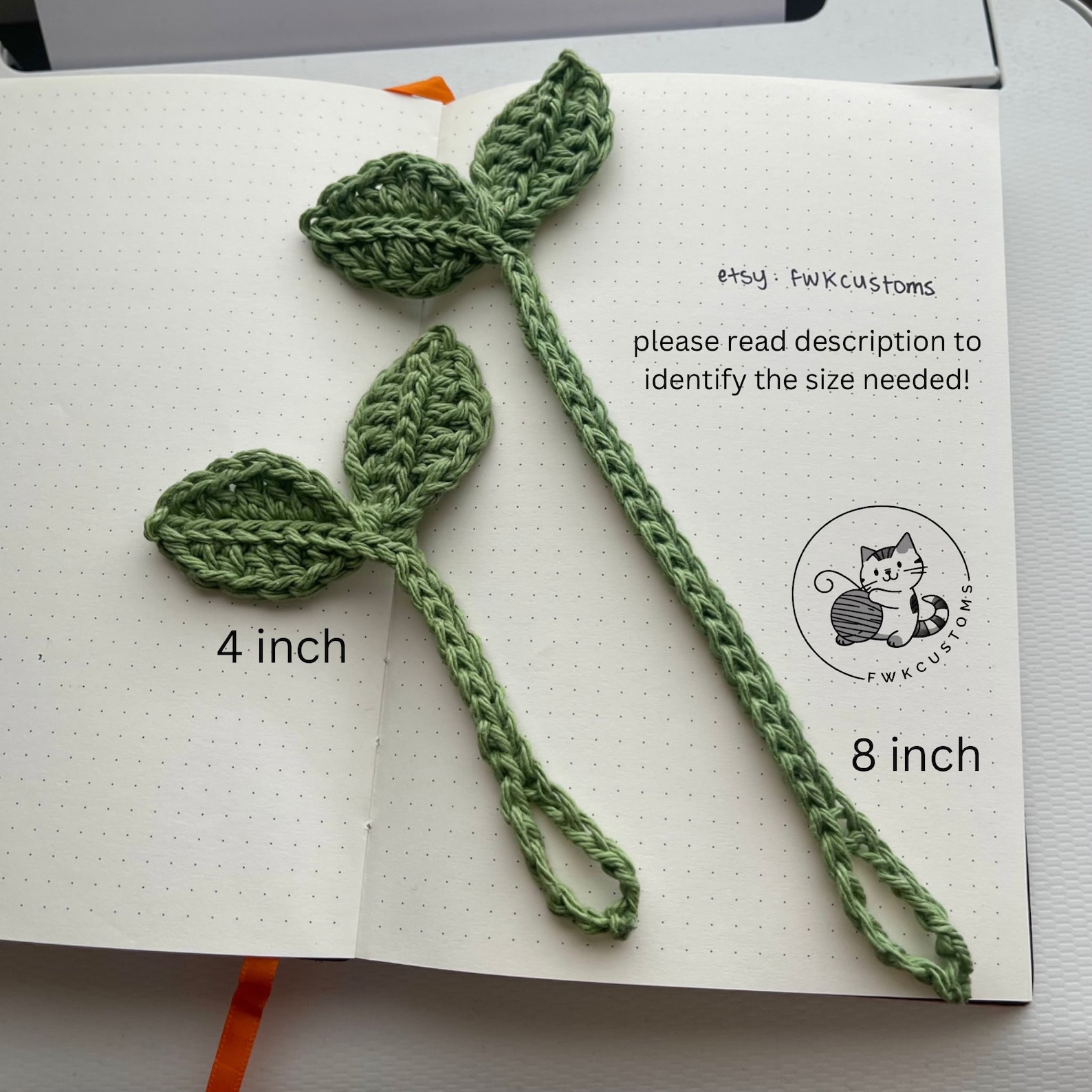 Crochet Sprout Leaf Headphones Accessory / Bookmark Plant - Etsy