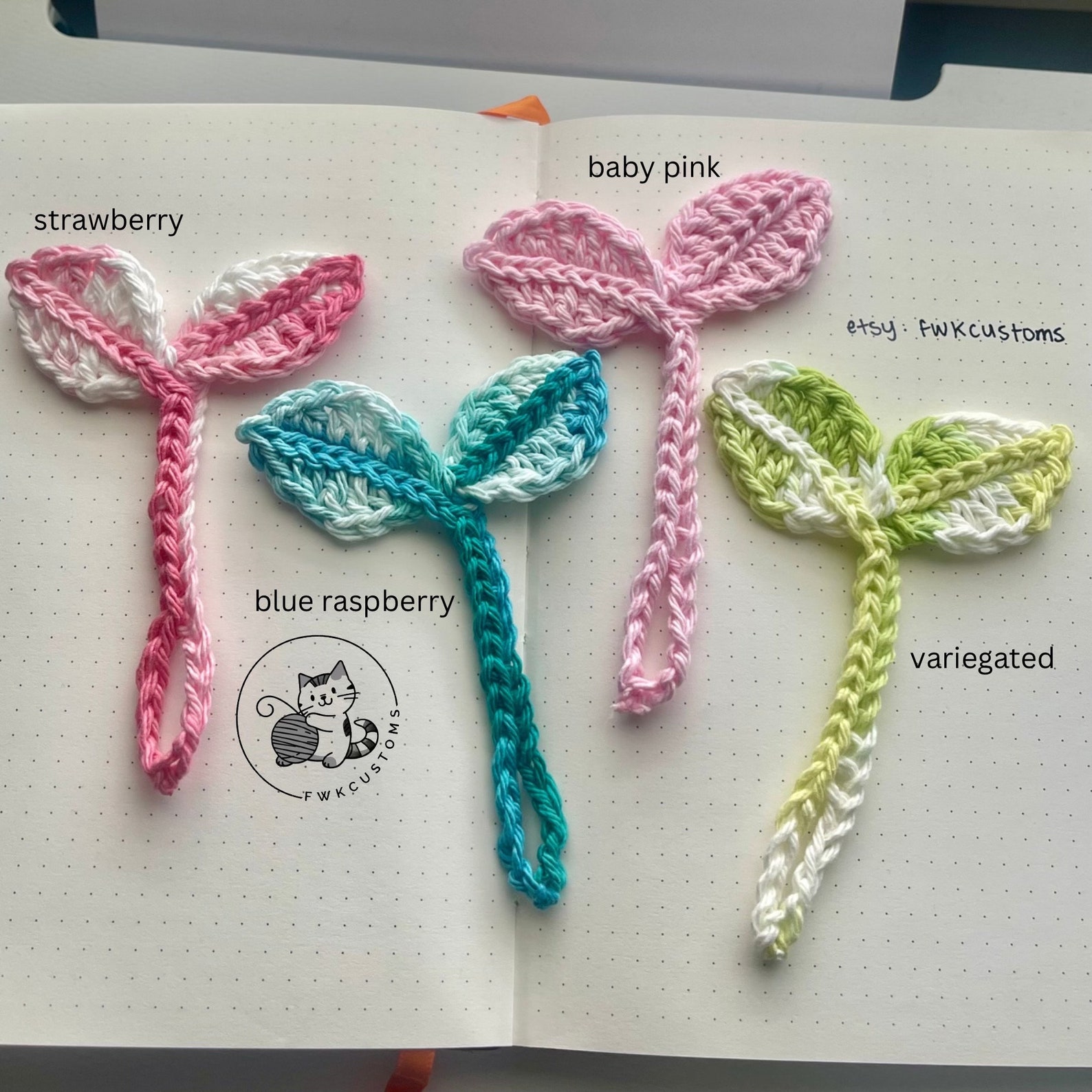 Crochet Sprout Leaf Headphones Accessory / Bookmark Plant - Etsy