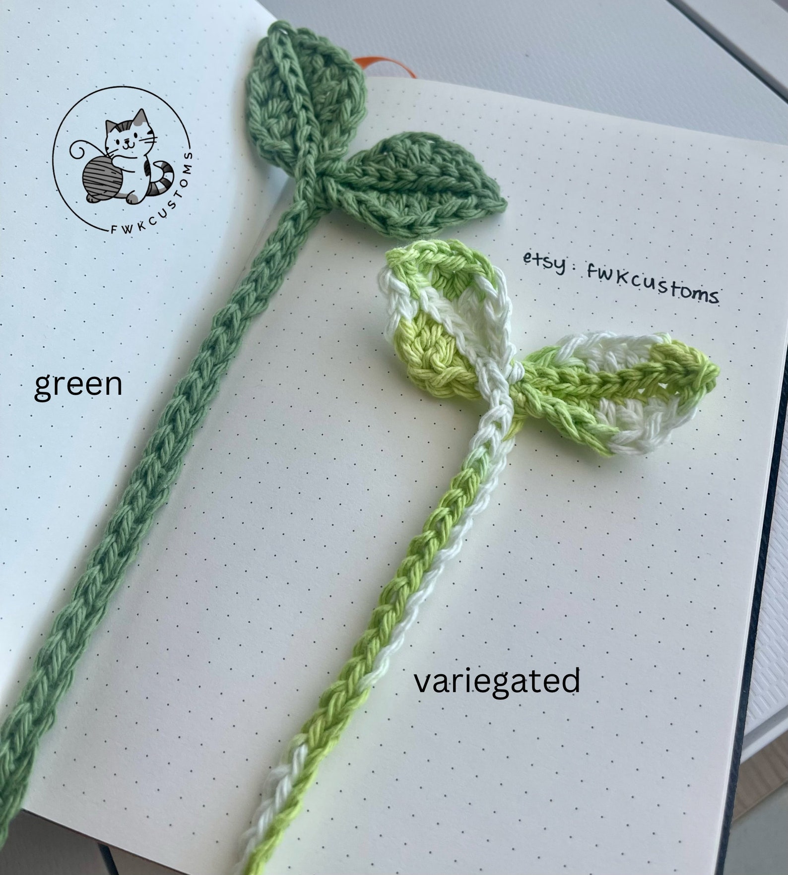 Crochet Sprout Leaf Headphones Accessory / Bookmark Plant - Etsy