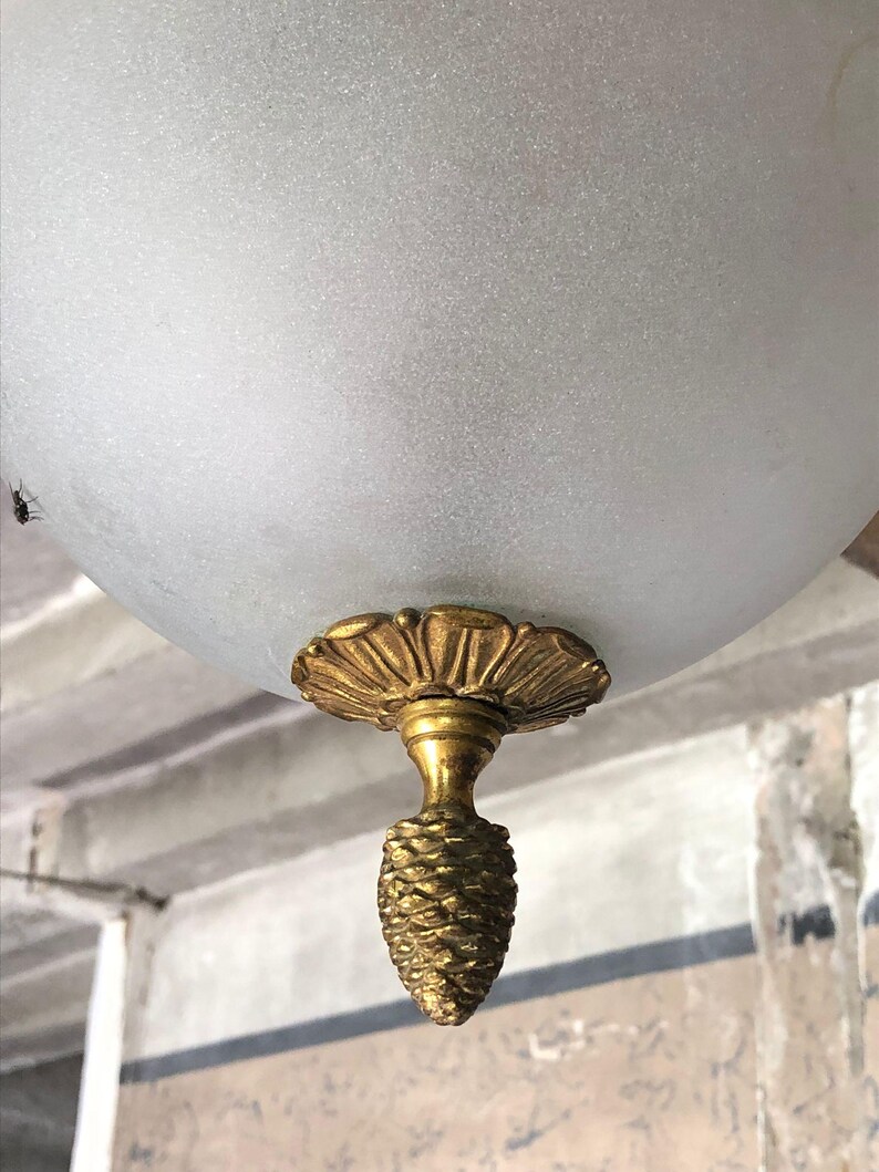 Vintage Pendant Light, Frosted Glass Ball Pendant Light, Ceiling Lamp ...