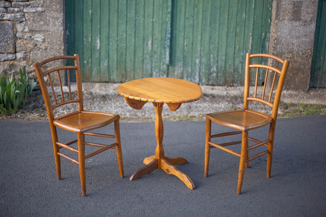 Vintage Wooden Table, Pedestal Table, Vintage Table, Side Table, Wooden ...