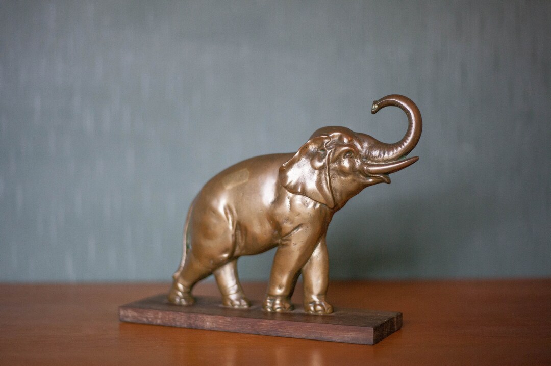 Brass Elephant on Base, Elephant Decoration, Brass Elephant Statue ...