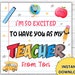 First Day of School Teacher Gift Tag From Student, Teacher Appreciation ...