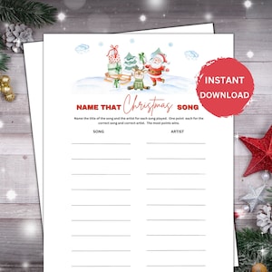 Name That Christmas Song Game, Christmas Printable, Family Christmas ...