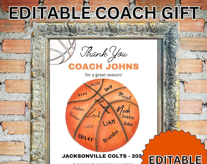 Basketball Coach Card, Thank You Coach Card, Thanks Coach Card ...