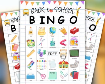 Back to School Bingo - Etsy