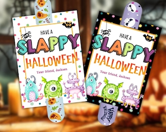 Halloween Slap Bracelet Tag, Slappy Halloween Tags, Halloween Class ...
