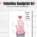 Valentine Handprint Craft ART Printable Valentine Preschool - Etsy