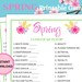 Printable SPRING Game, Spring Party Game and Activity, Kids Party Games ...