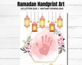 Ramadan Handprint Footprint Craft ART Printable, Ramadan Preschool Art ...