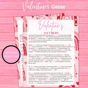 Printable Valentine's Day Game, Left Right Game and Activity, Adult ...