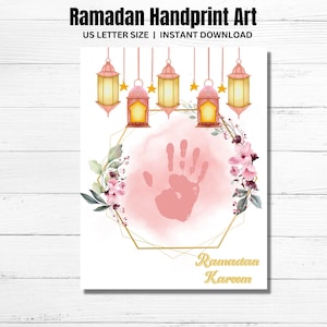 Ramadan Footprint Handprint Craft ART Printable, Ramadan Preschool Art ...