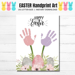 Easter Handprint Footprint Craft Printable, Preschool Craft, Easter ...