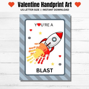 Valentine Handprint Craft ART Printable, Valentine Preschool Art ...